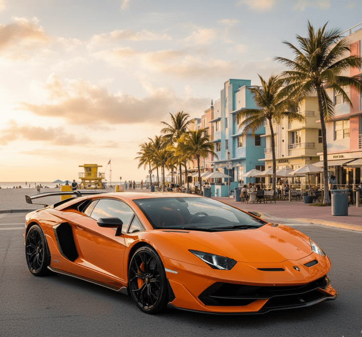 Rent Lamborghini Aventador Miami beach/airport Florida